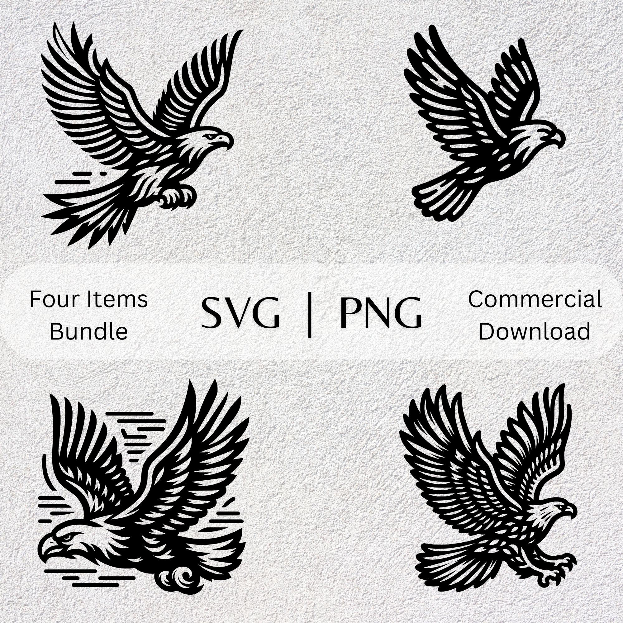 Soaring Eagle SVG Collection, PNG, Majestic Clipart, Hand Drawn Animals ...