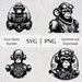 Cyborg Monkey SVG PNG Collection Ape Hand Drawn Clipart Robot Themed ...