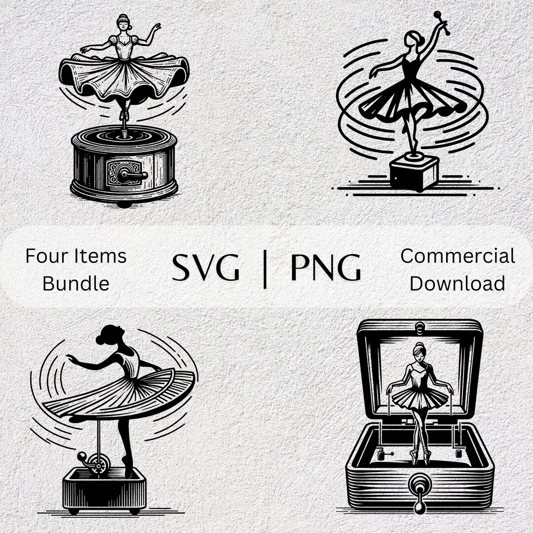 Ballerina Spin SVG Collection, PNG, Graceful Clipart, Hand Drawn ...