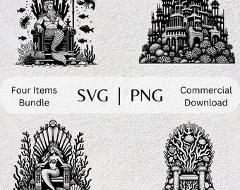 Ocean Waves SVG Collection, PNG, Marine Life Clipart, Hand Drawn Glass ...