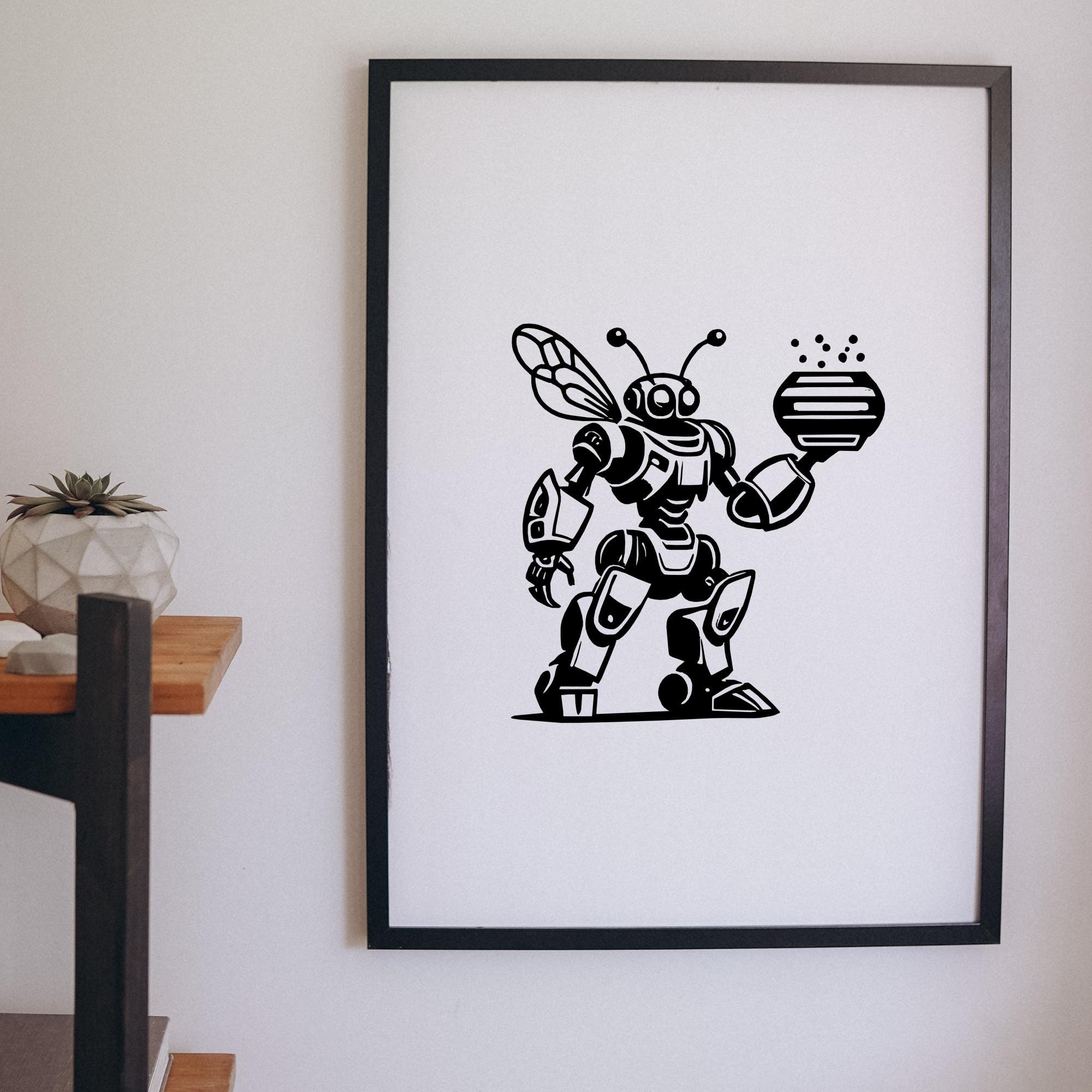 Cyborg Bee SVG PNG Collection Hive Hand Drawn Clipart Wasp Themed ...