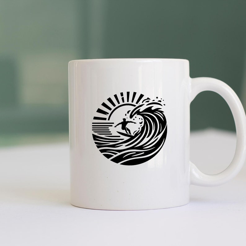 Wave Surfer SVG PNG Collection Beach Hand Drawn Clipart Sports Themed ...