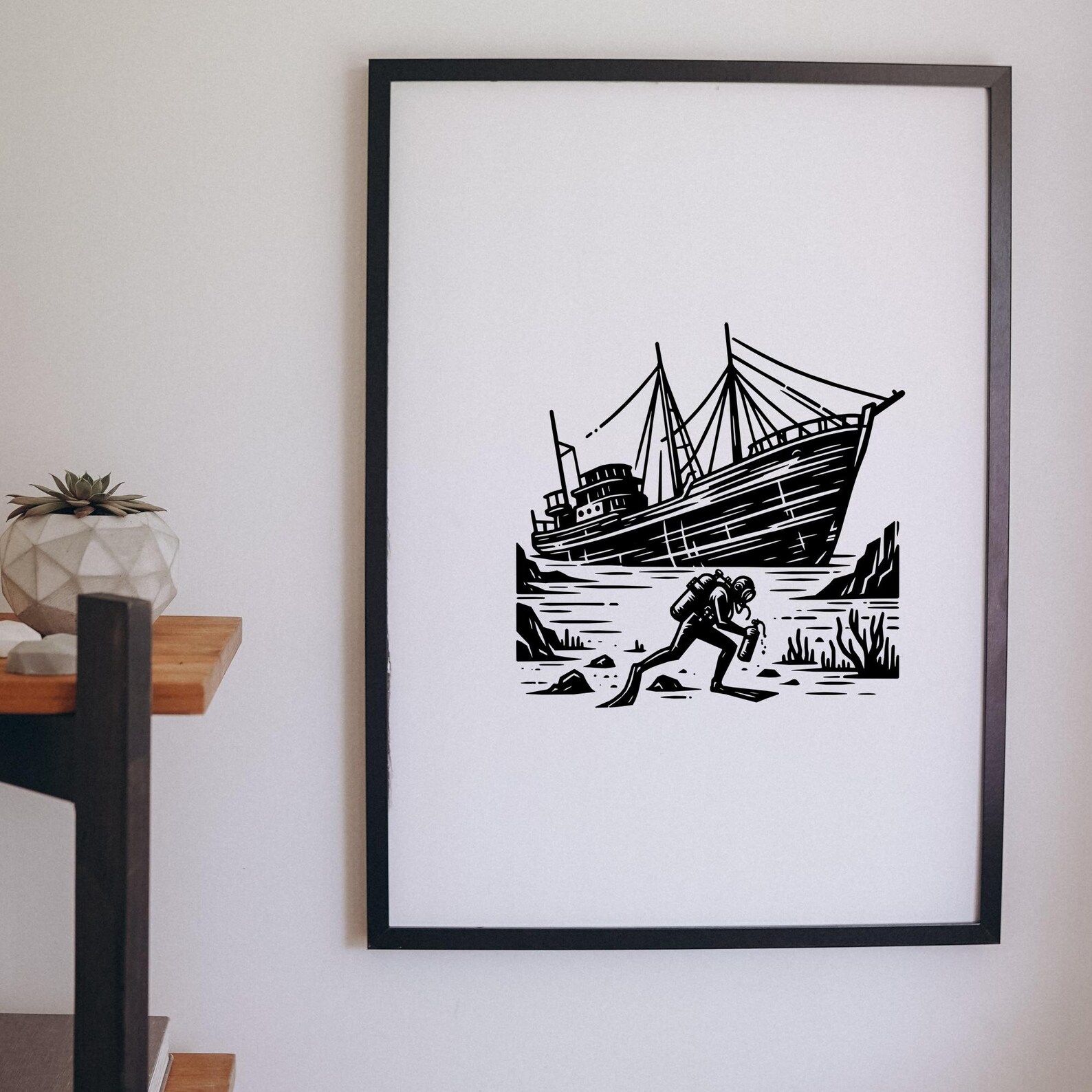 Shipwreck SVG Collection, PNG, Underwater Clipart, Hand Drawn ...