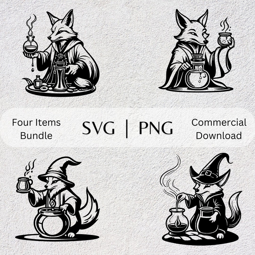 Fox Potions SVG PNG Collection Brewing Hand Drawn Clipart Magic Themed ...