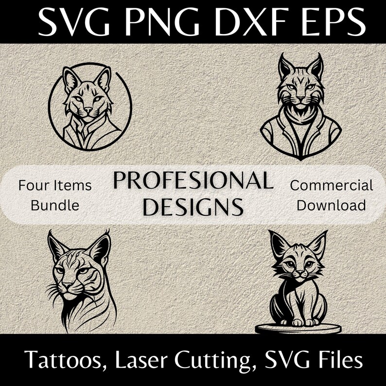 Wildcat SVG Pack Wildcat PNG Files Cat Wildcat Clipart, Unique Animal ...