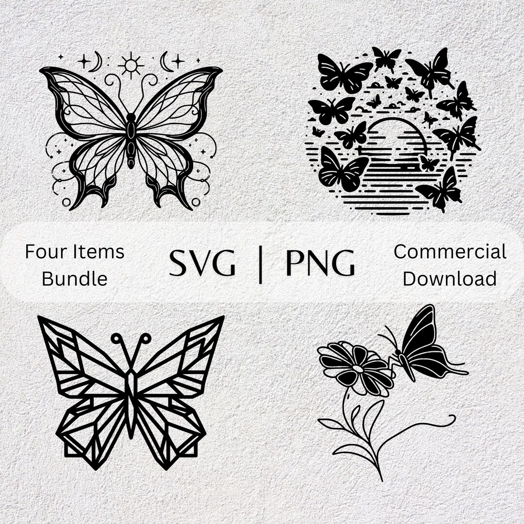 Beautiful Butterfly SVG Collection, PNG, Butterfly Clipart, Hand Drawn ...
