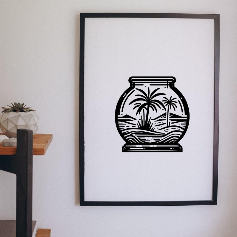 Desert Oasis SVG Collection, PNG, Terrarium Clipart, Hand Drawn Vector ...