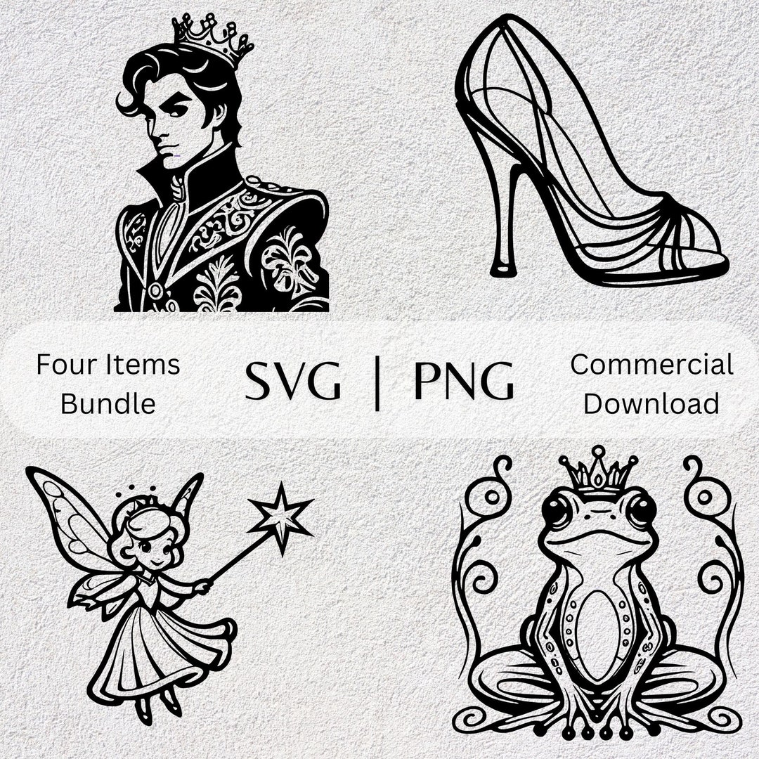 Fairy Tale SVG PNG Collection Story Hand Drawn Clipart Princess Themed ...