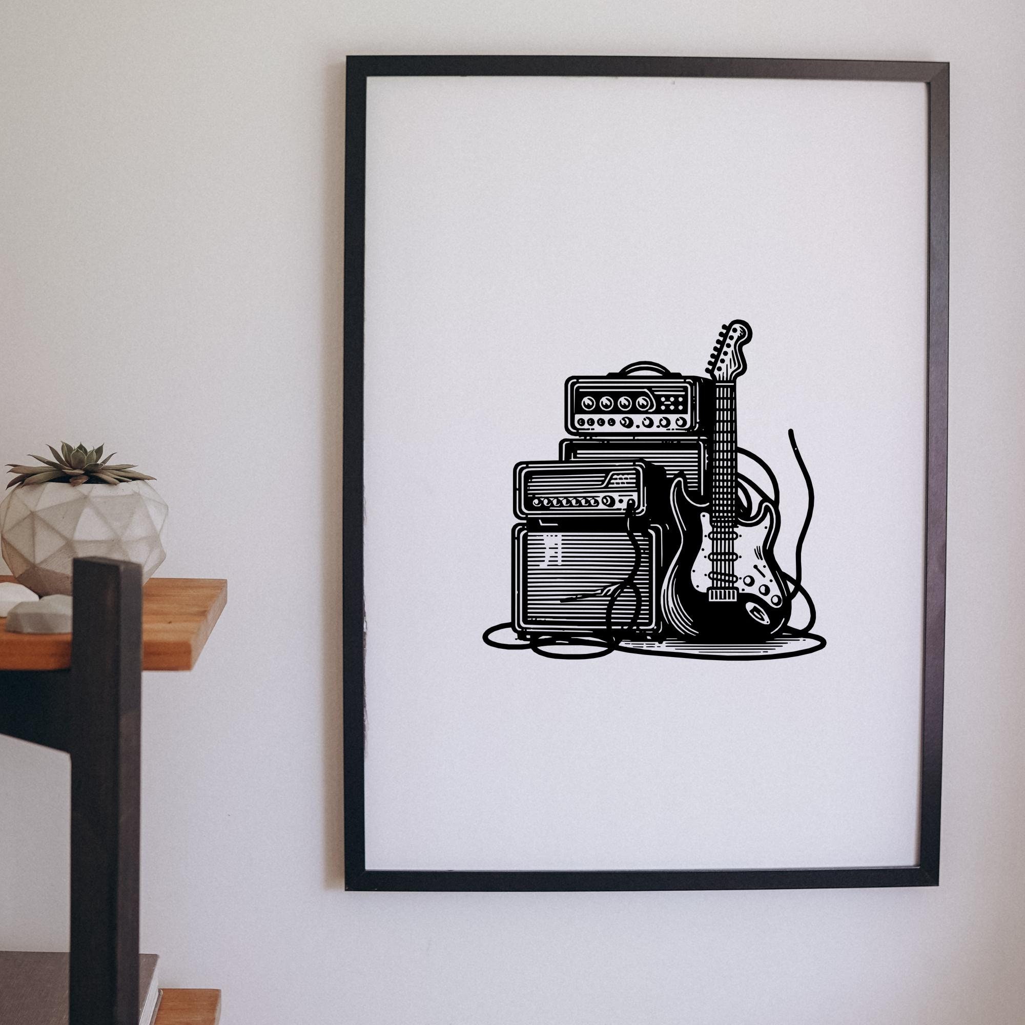 Guitar Rock SVG Collection, PNG, Music Clipart, Hand Drawn Electric ...