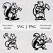 Fighter Squirrel SVG PNG Collection Cute Hand Drawn Clipart Vector ...