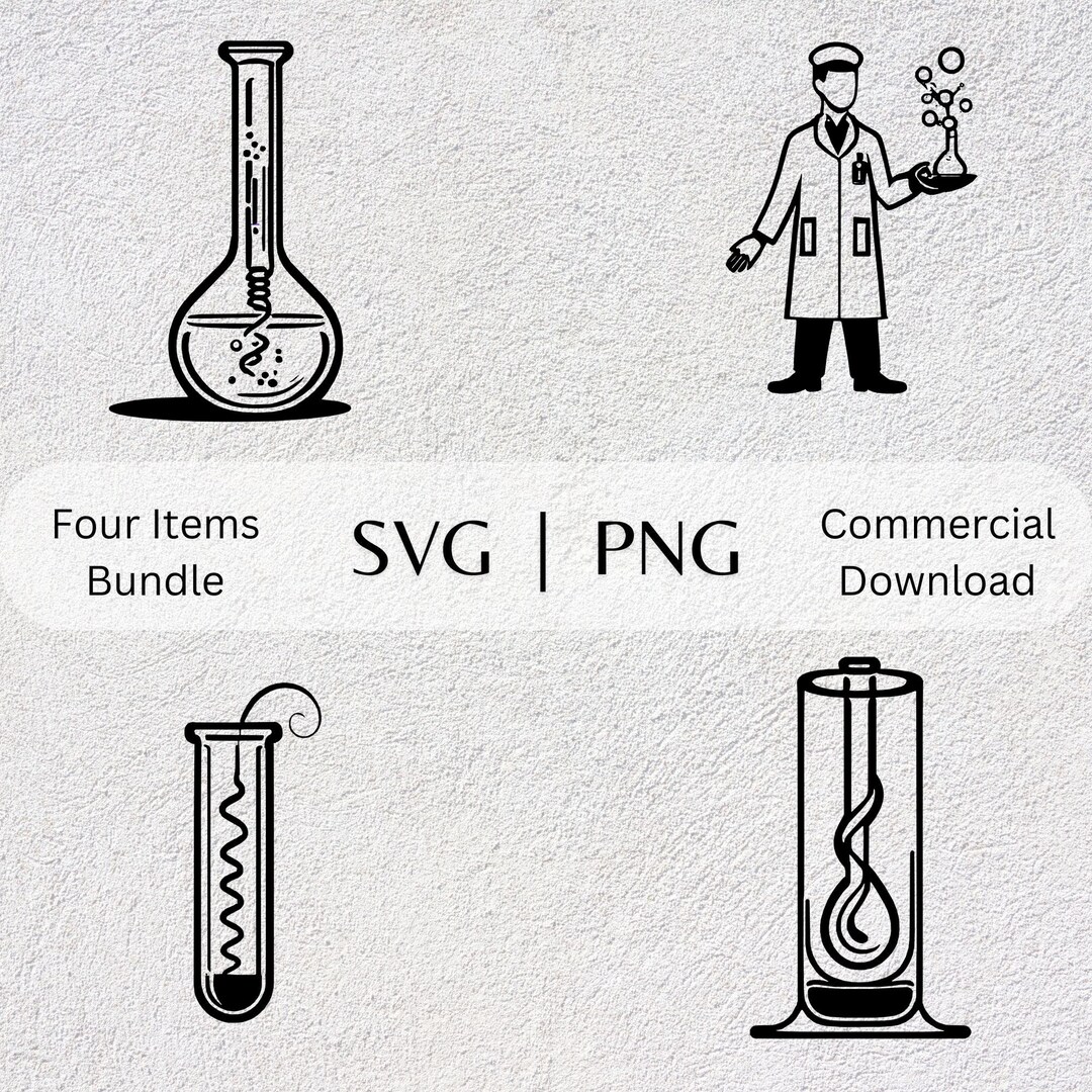 Test Tube SVG PNG Collection Science Hand Drawn Clipart Professor ...