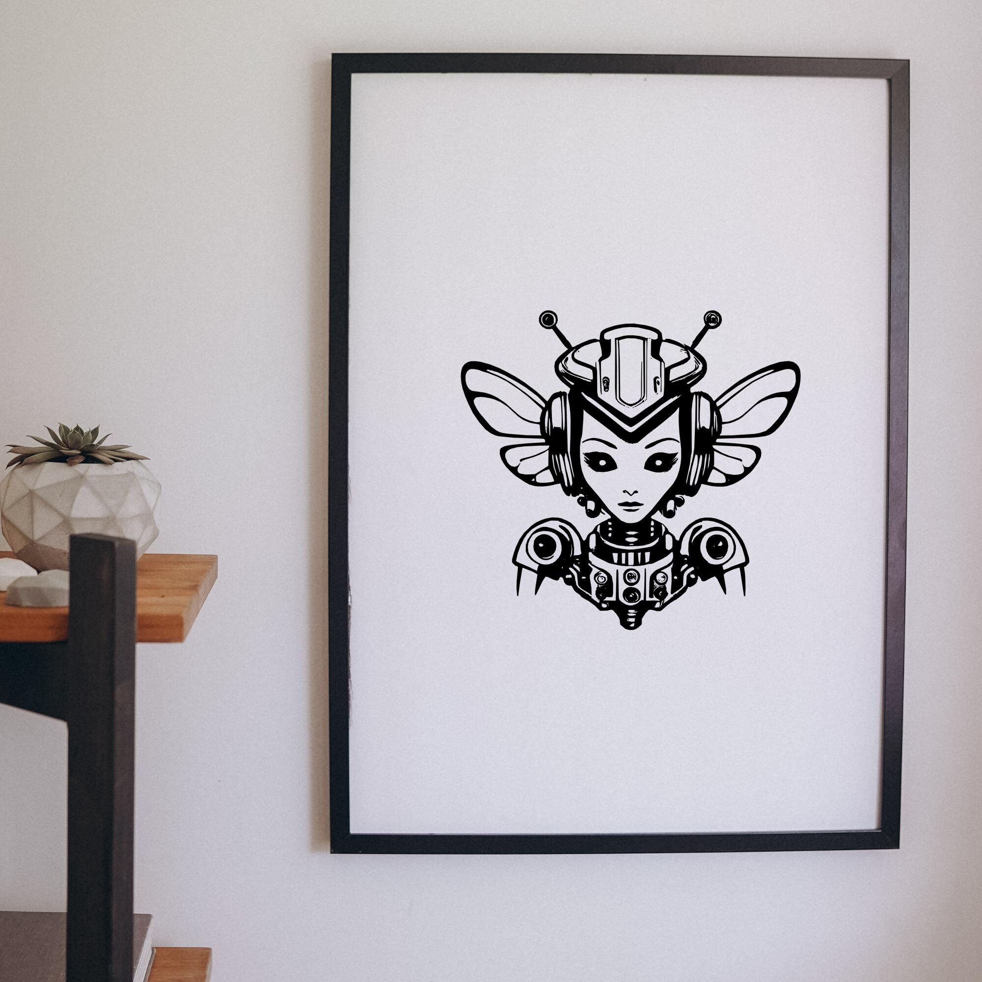 Robot Fairy SVG PNG Collection Cyborg Hand Drawn Clipart Vector ...