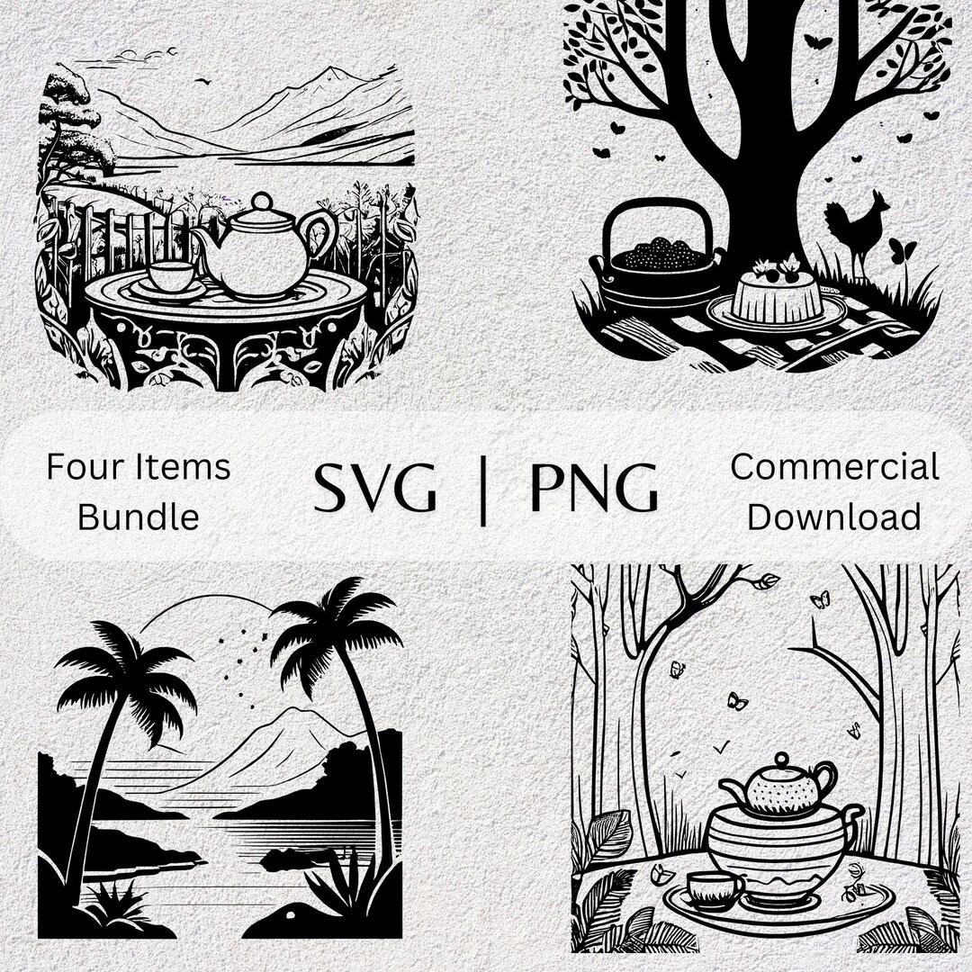 Picnic Scene SVG PNG Collection Forest Hand Drawn Clipart Nature Themed ...