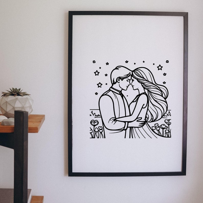 Romantic Couple SVG PNG Collection Love Hand Drawn Clipart Vector ...