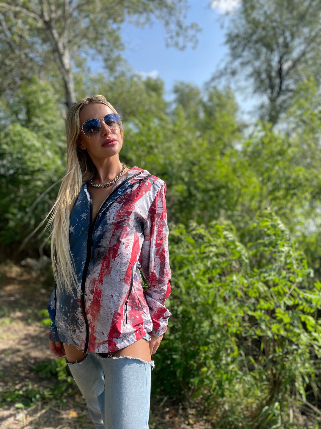 Windbreaker American Flag USA Unisex Model Oversize - Etsy
