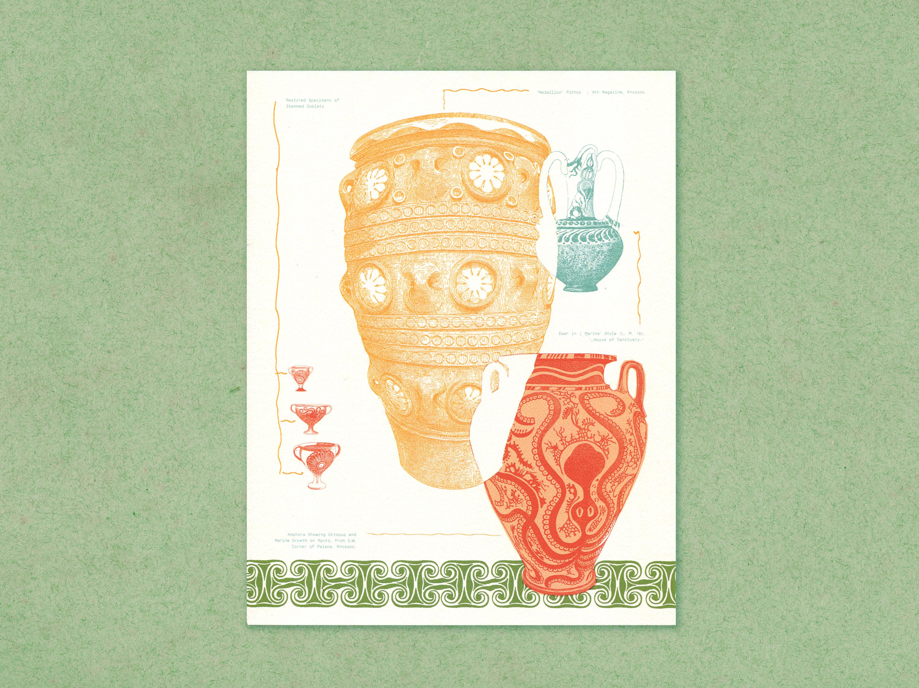 Vibrant Minoan Pottery Print — Art History Print - Etsy