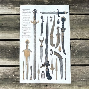 Swords, Daggers, and Other Sharp Things | Risograph Print - Etsy