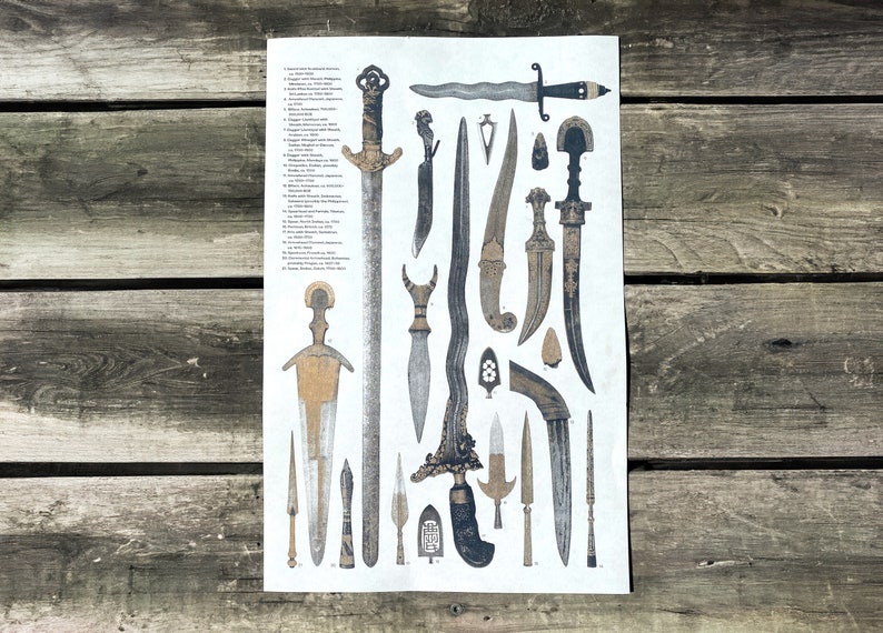 Swords, Daggers, and Other Sharp Things | Risograph Print - Etsy