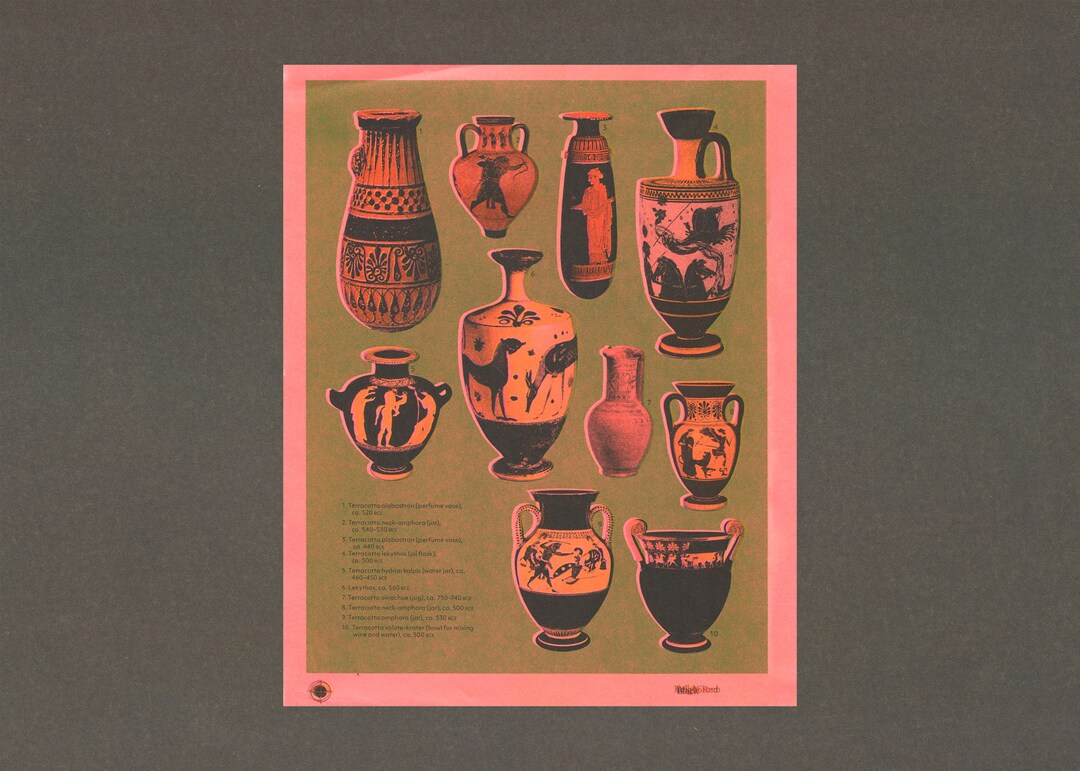 Risograph Greek Pottery History Print | Imperfect Prints - Etsy