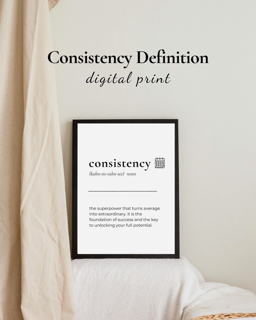 Consistency Definition Print, Office Wall Art, Motivational Quote ...