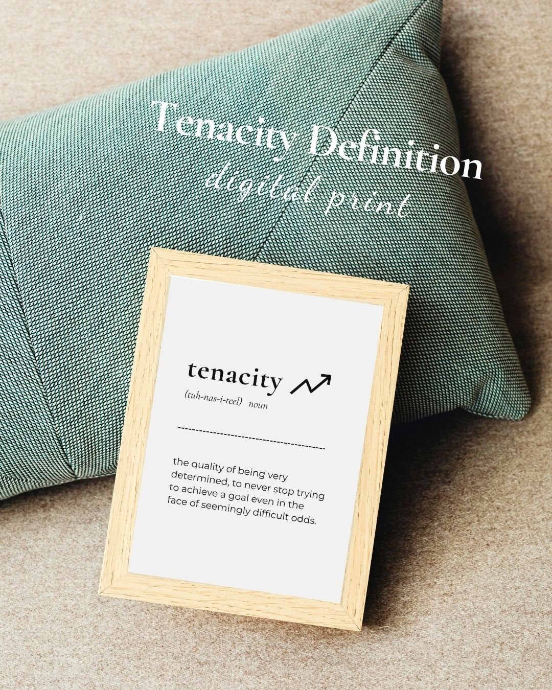 Tenacity Definition Print, Home Office Wall Art, Motivational Quote ...