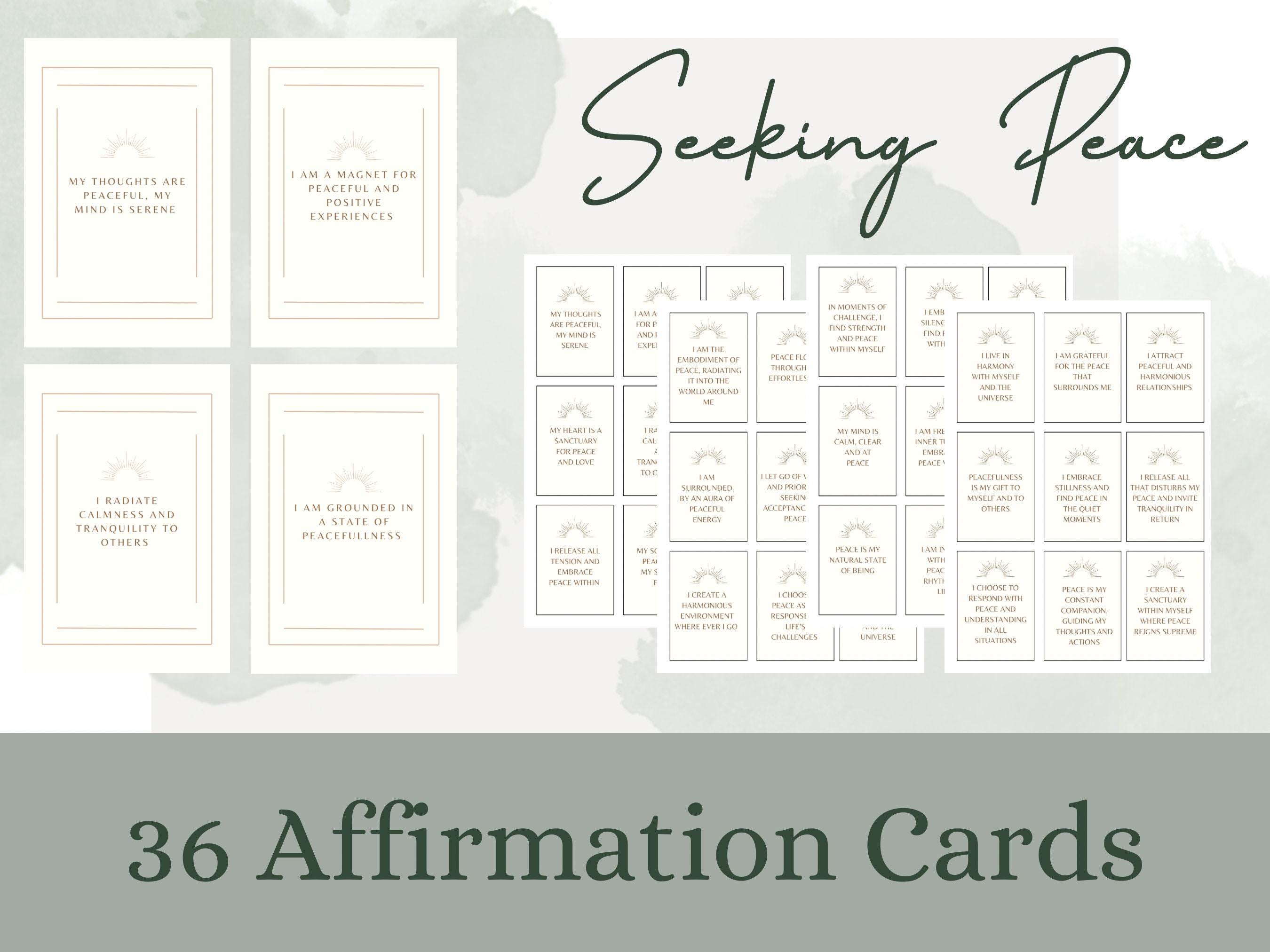 36 Affirmation Cards Printable, Affirmation Cards Digital, Vision Board ...