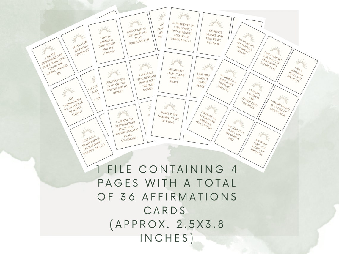 36 Affirmation Cards Printable, Affirmation Cards Digital, Vision Board ...