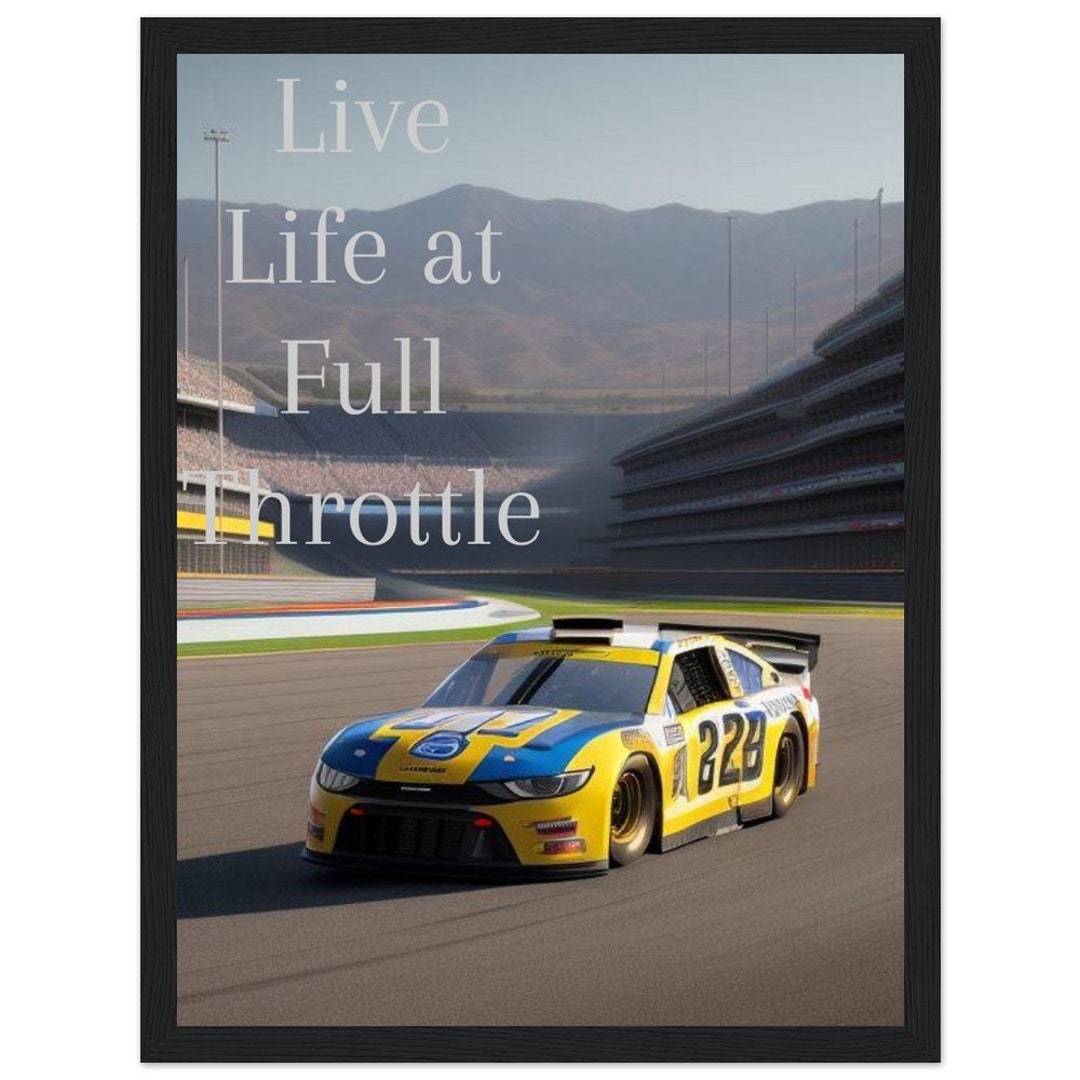 Racecar Inspirational Quote Poster With Wooden Frame - Etsy
