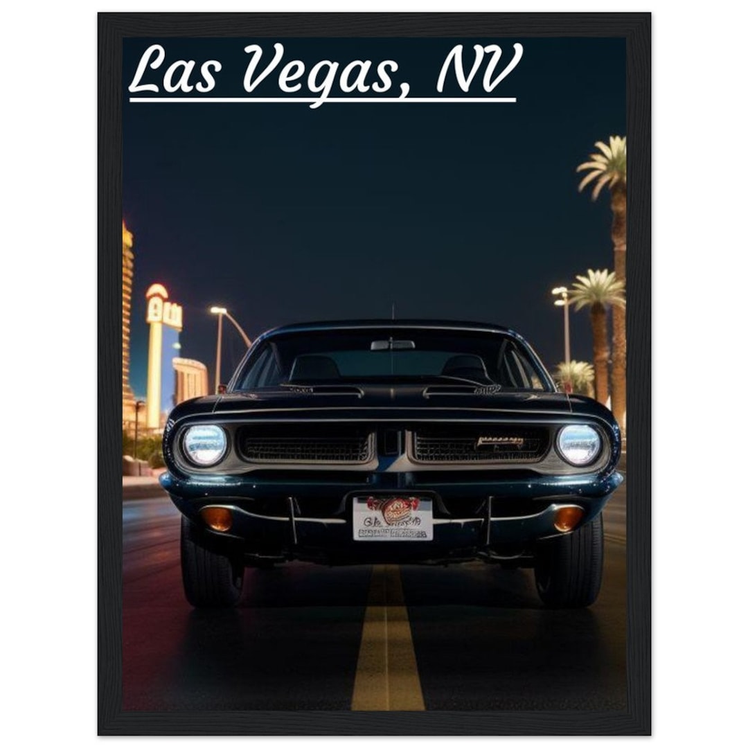 Las Vegas, NV Car Poster With Wooden Frame - Etsy