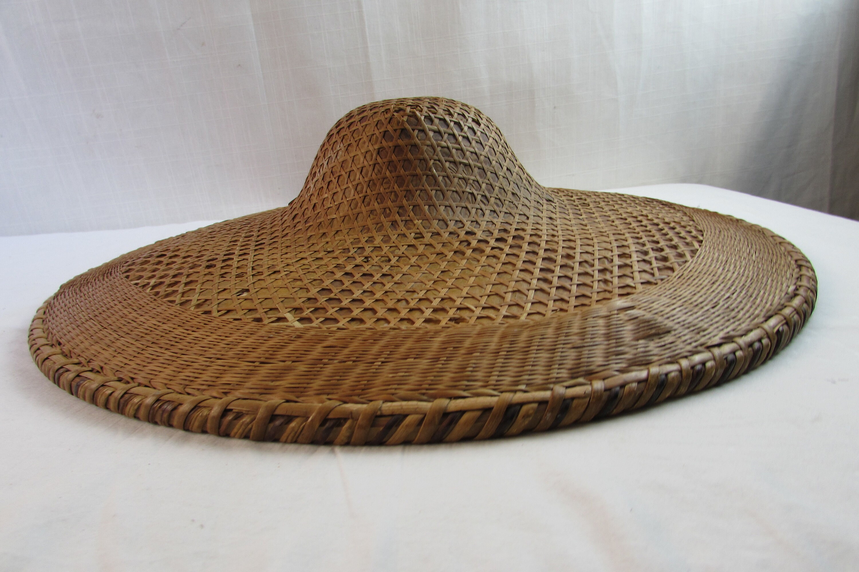 1940s Chinese Coolie Hat Wall Decor Woven Straw 20 in Across - Etsy