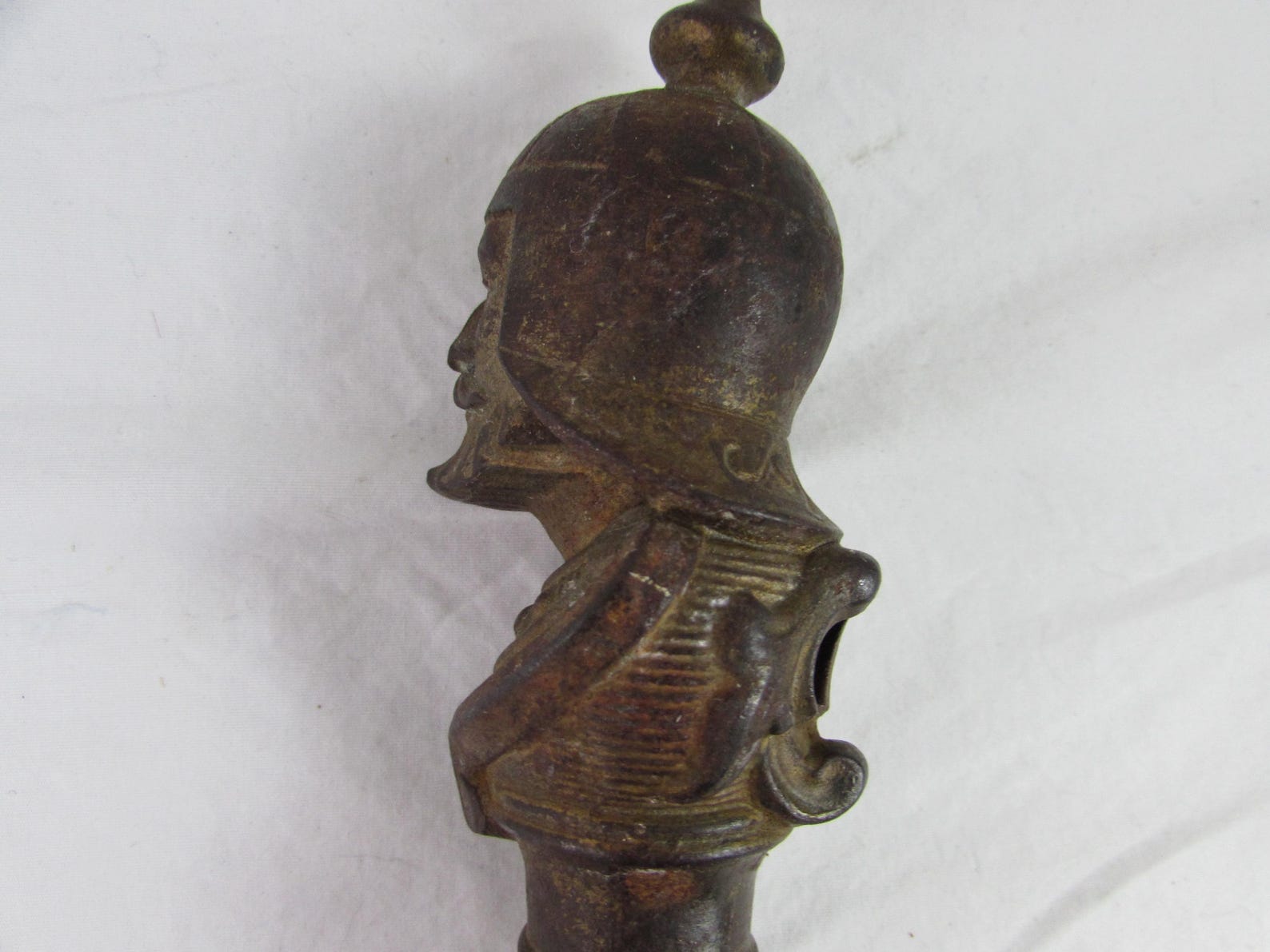 Architectural Salvage ANTIQUE Cast Iron Roman Soldier DOOR Pull Handle ...
