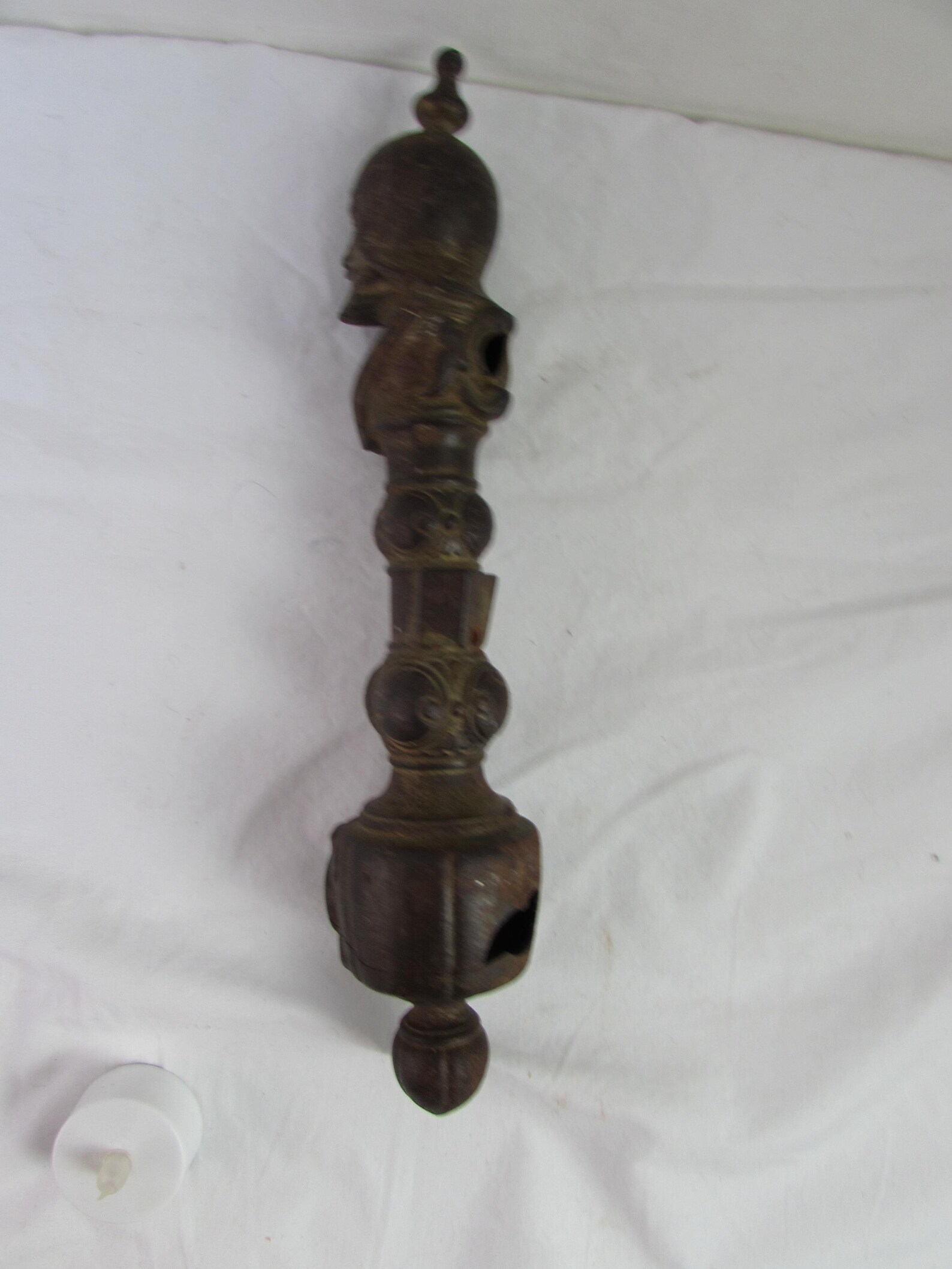 Architectural Salvage ANTIQUE Cast Iron Roman Soldier DOOR Pull Handle ...
