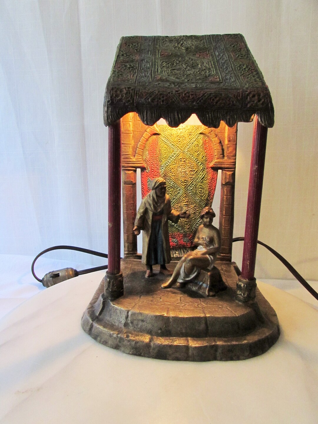 1920S Austrian Cold Painted Bronze Merchant Lamp - Etsy