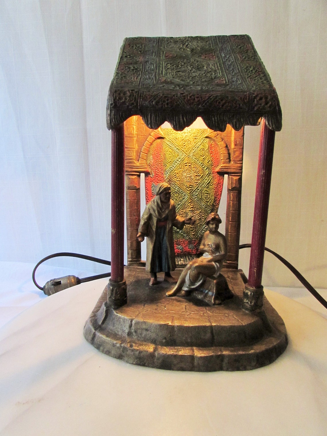 1920S Austrian Cold Painted Bronze Merchant Lamp - Etsy