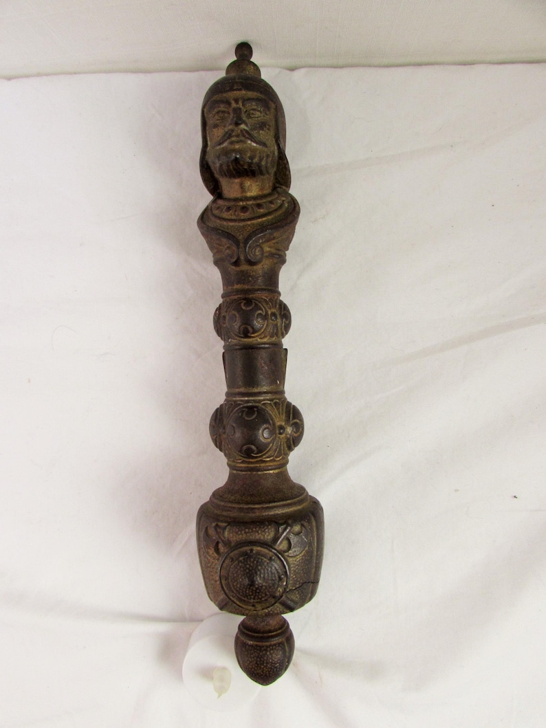 Architectural Salvage ANTIQUE Cast Iron Roman Soldier DOOR Pull Handle ...