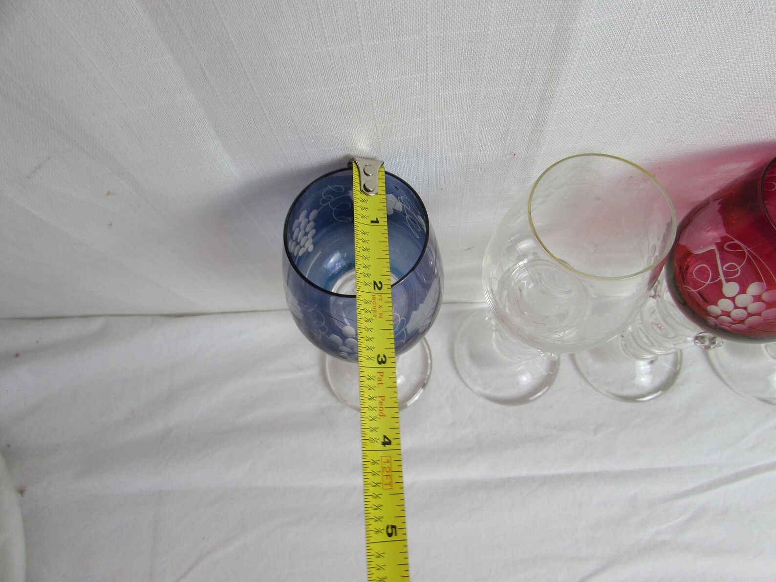 Set of Four Fritz Heckert Hock Wine Roemers Fruiting Vine Glasses ...