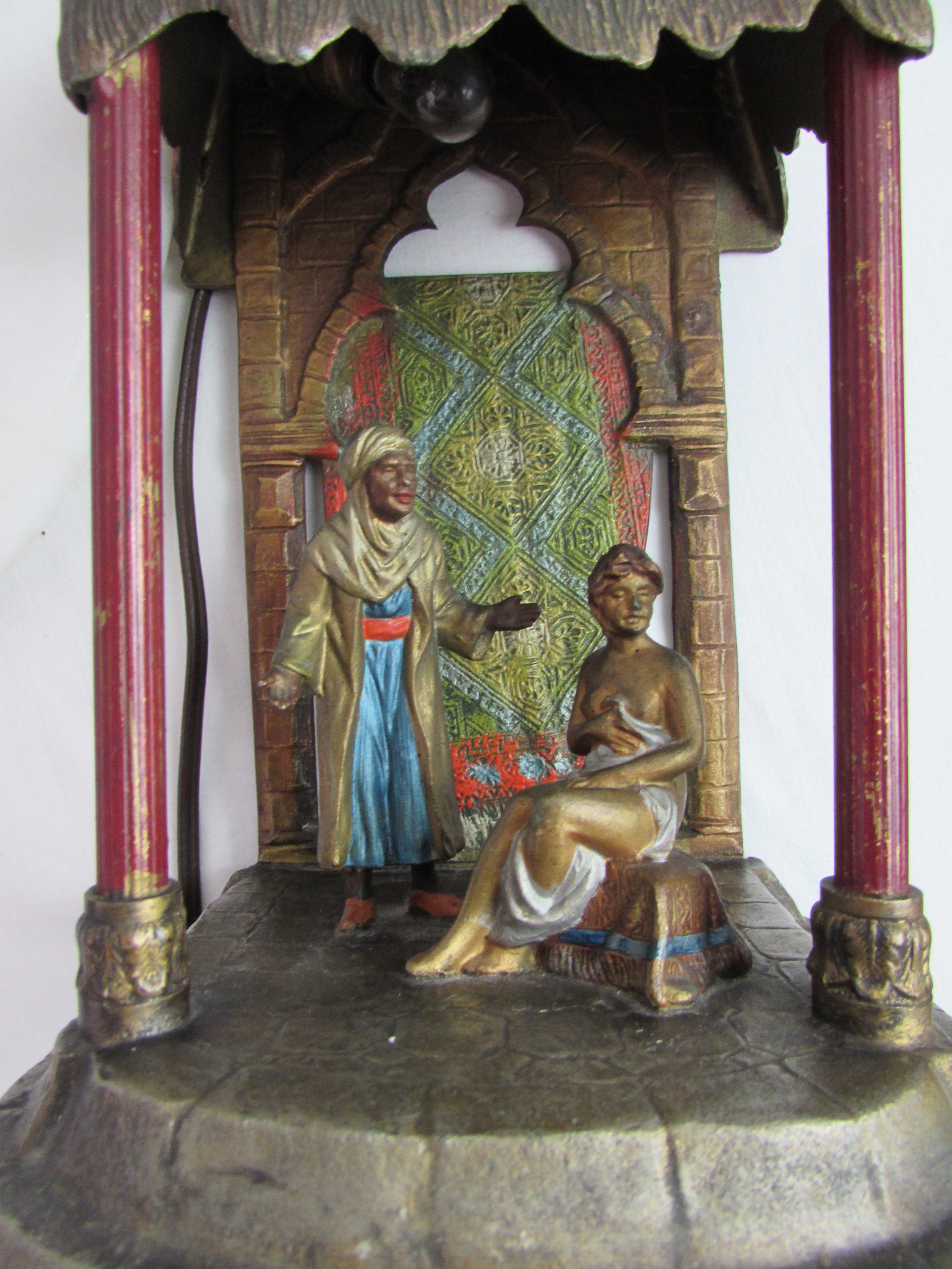 1920S Austrian Cold Painted Bronze Merchant Lamp - Etsy