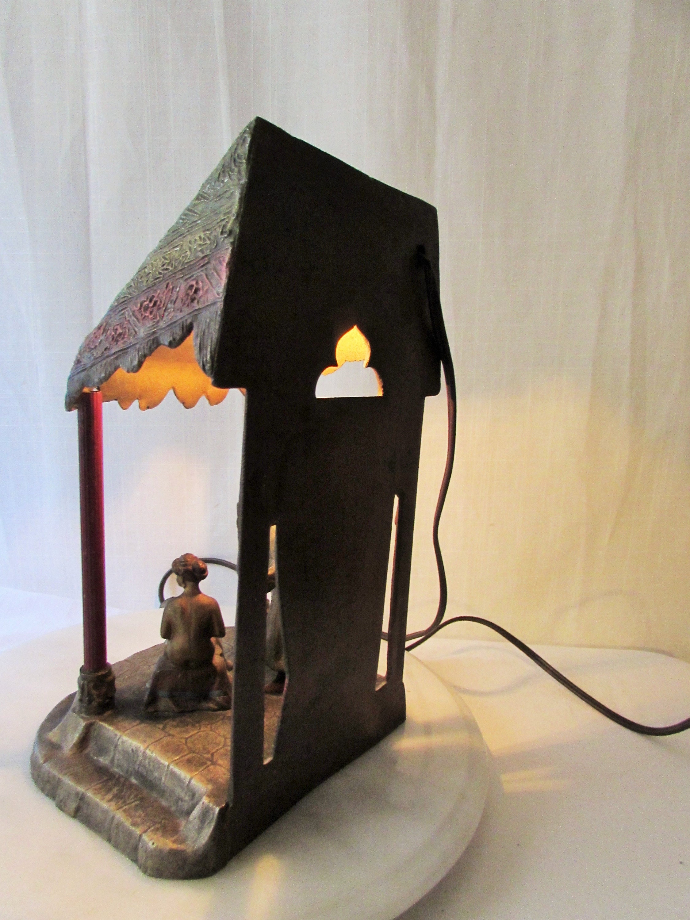 1920S Austrian Cold Painted Bronze Merchant Lamp - Etsy