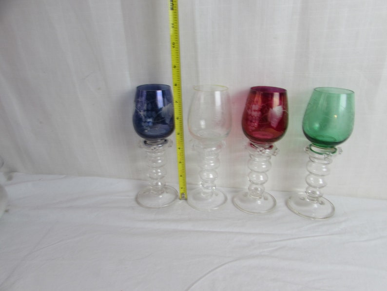 Set of Four Fritz Heckert Hock Wine Roemers Fruiting Vine Glasses ...