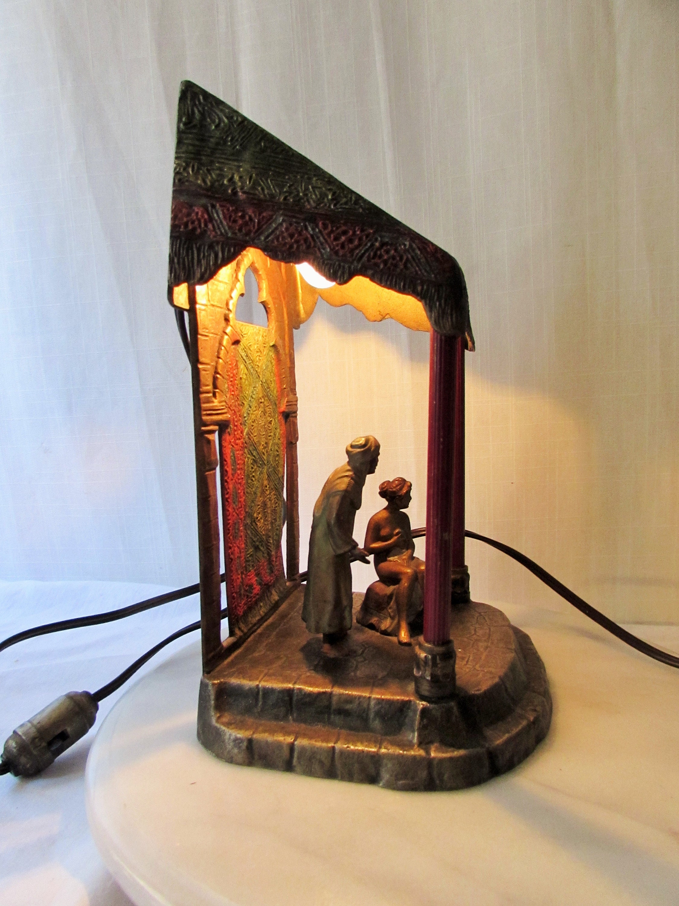 1920S Austrian Cold Painted Bronze Merchant Lamp - Etsy