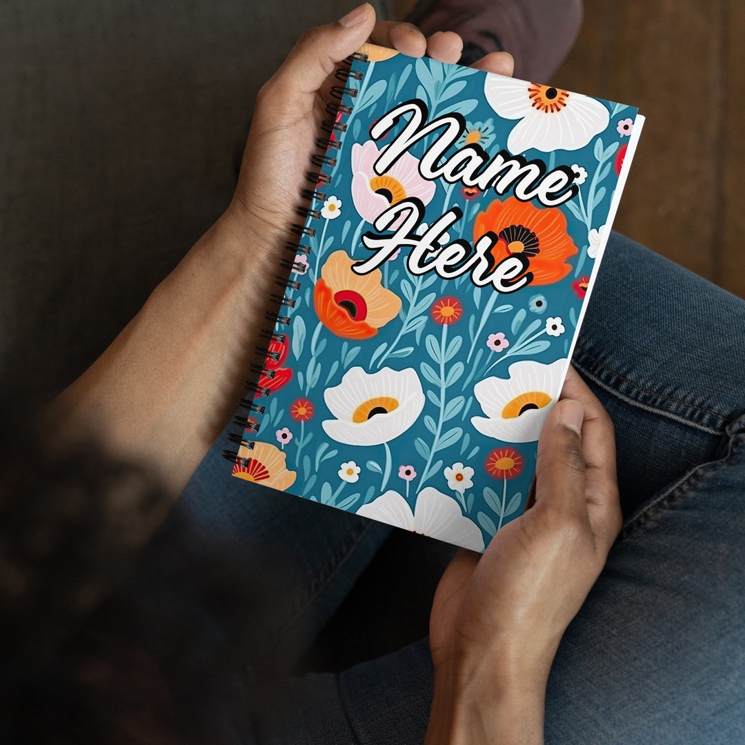 Personalized Flower Notebook, Custom Floral Journal, Spring Inspired ...