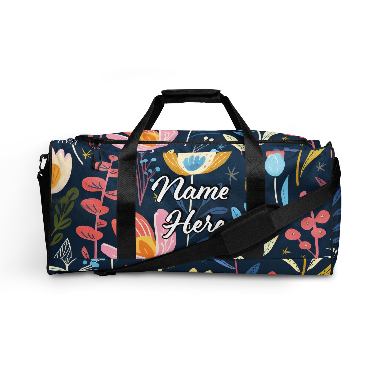 Personalized Duffle Bag With Name ||custom Floral Duffle Bag | Travel ...