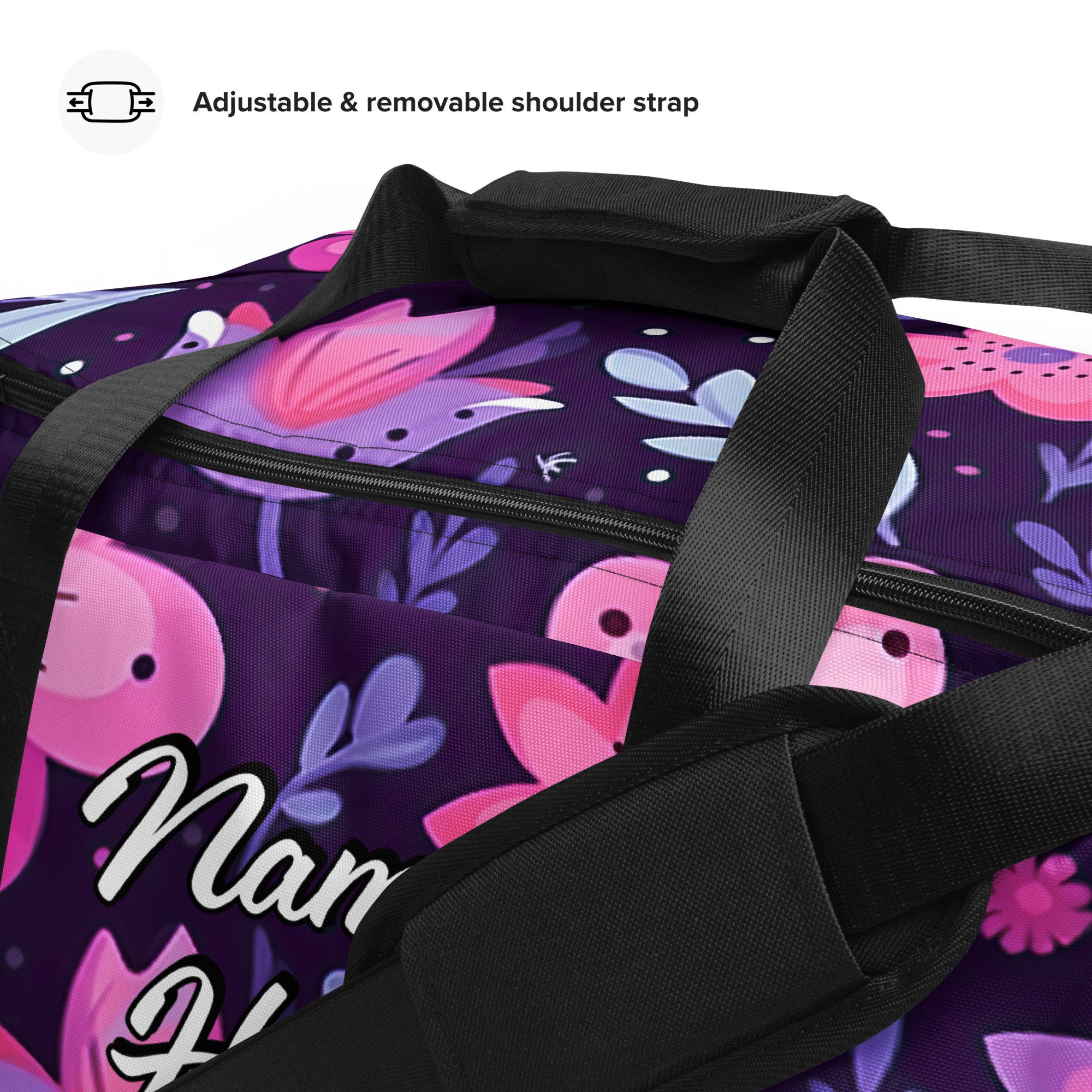 Personalized Duffle Bag With Name ||custom Floral Duffle Bag | Travel ...