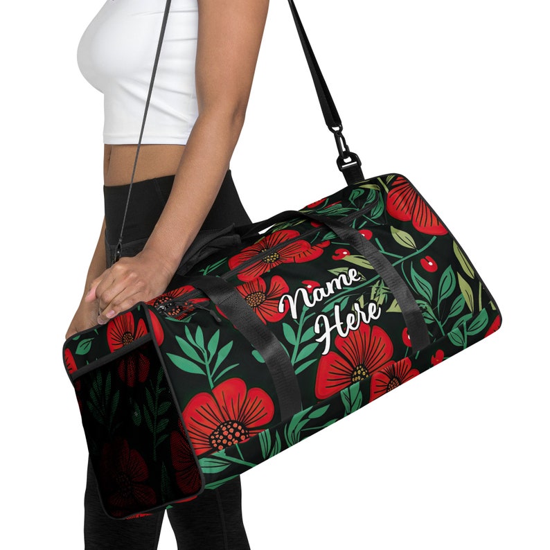 Personalized Duffle Bag With Name ||custom Floral Duffle Bag | Travel ...