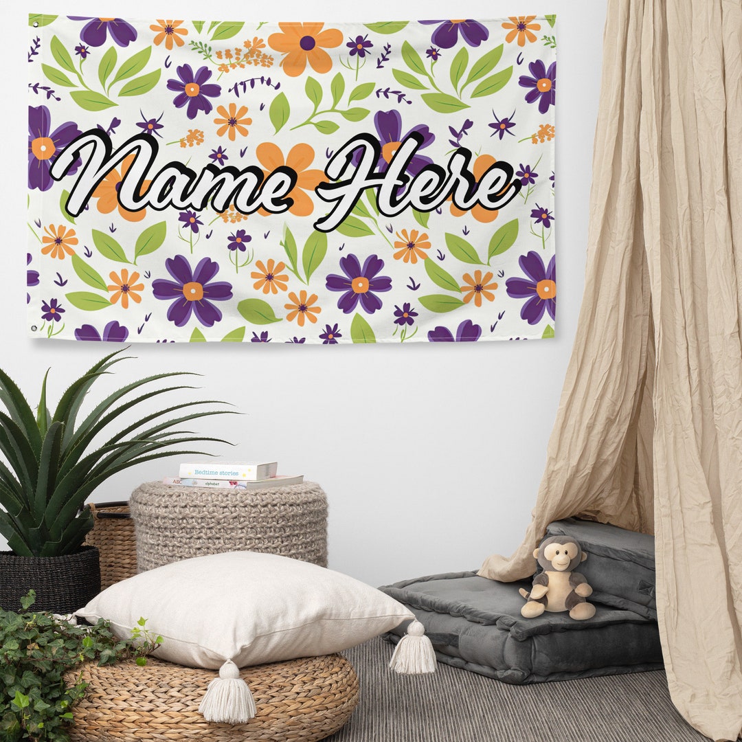 Personalized Floral Flag With Name || Custom Name Floral Flag || Spring ...