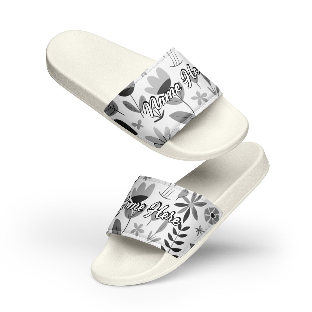 Personalized Bridal Slide Sandals Custom Sandals for Wedding With Name ...