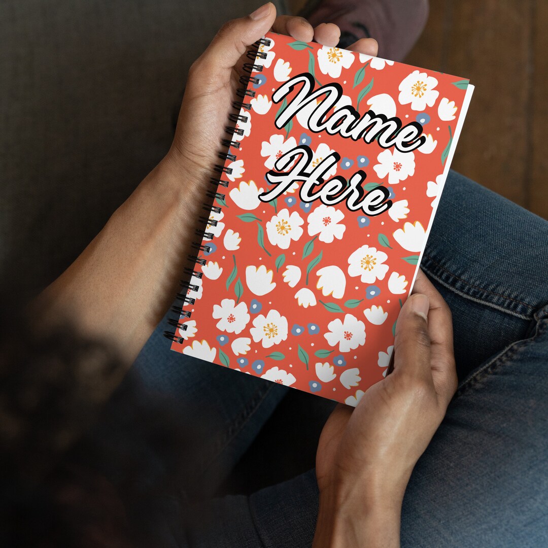 Personalized Floral Notebook With Name || Custom Notebook With Name ...