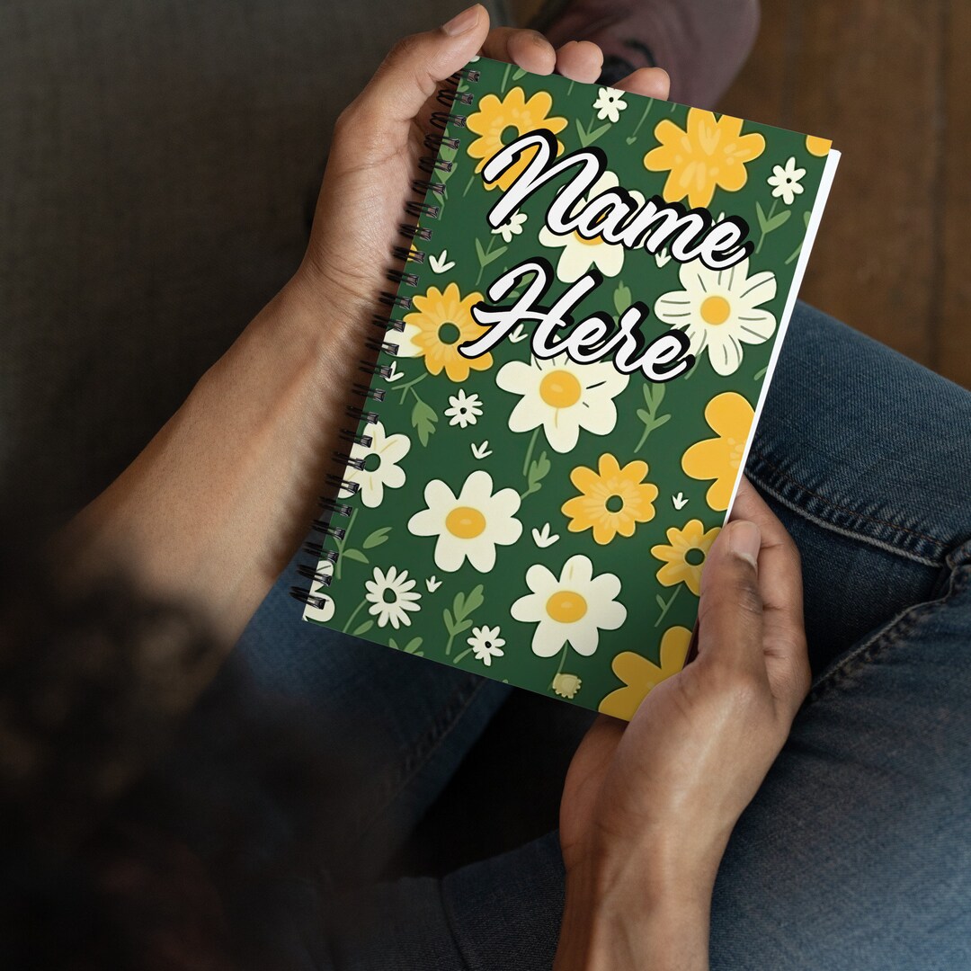 Personalized Floral Notebook With Name || Custom Notebook With Name ...