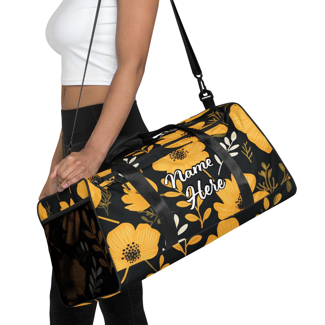 Personalized Duffle Bag With Name ||custom Floral Duffle Bag | Travel ...