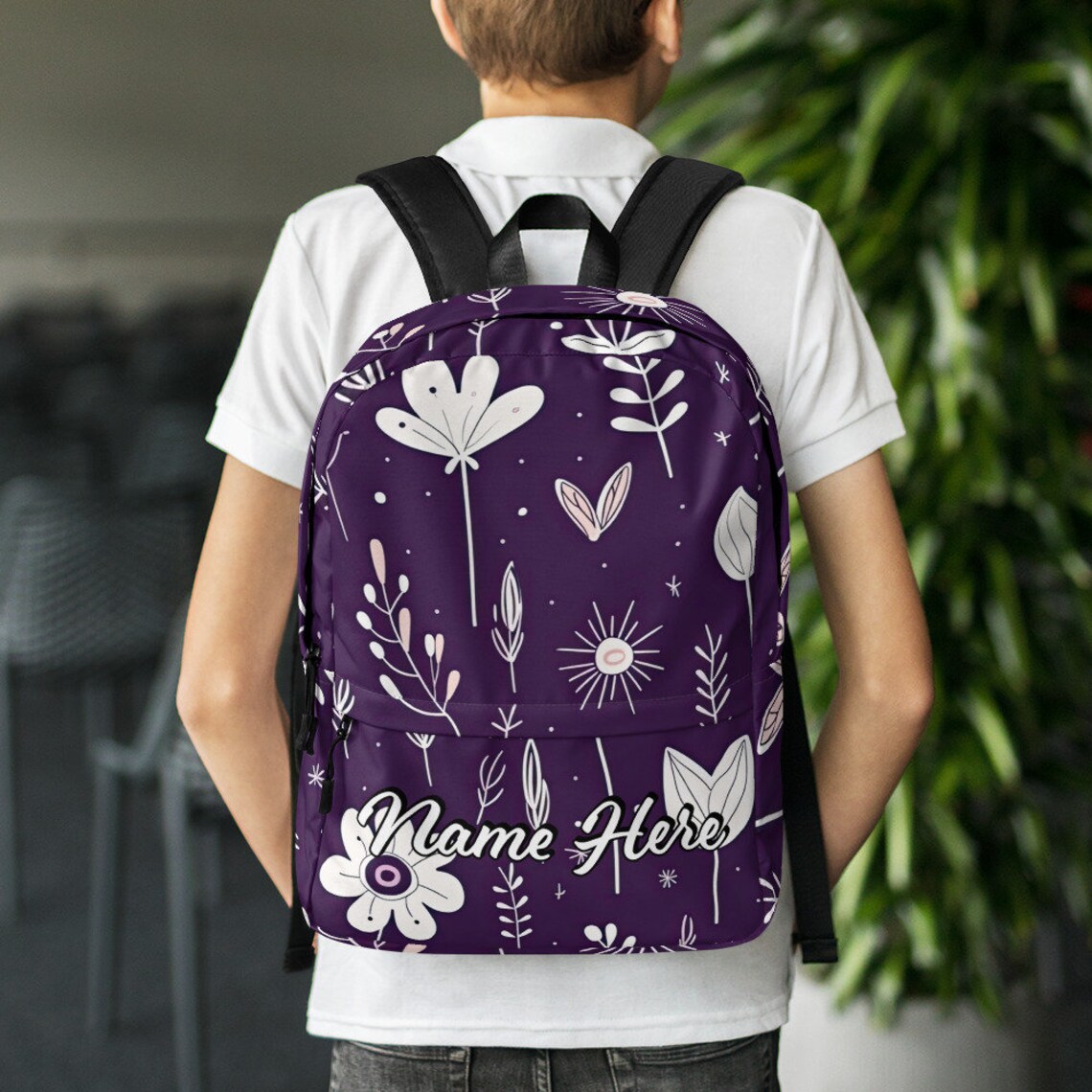 Personalized Flower Backpack, Custom Floral Rucksack, Spring Inspired ...